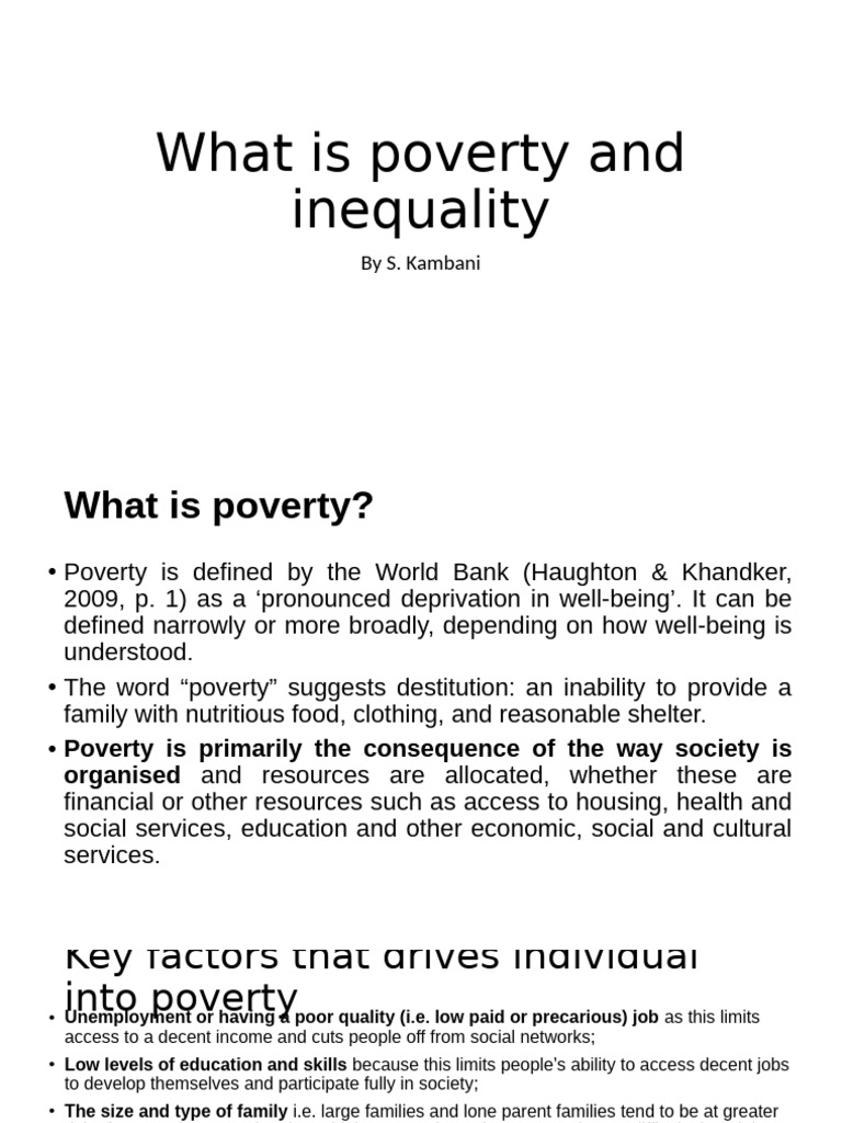 What is poverty and inequality | PDF | Poverty | Poverty & Homelessness