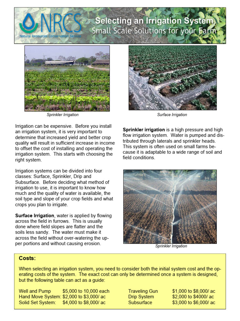 Choosing the Right Irrigation System | PDF | Irrigation | Hydrology