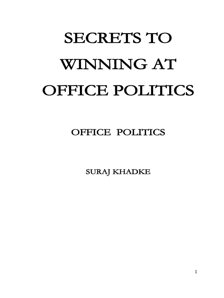 Secrets to Winning at Office Politics | PDF | Organizational Culture ...
