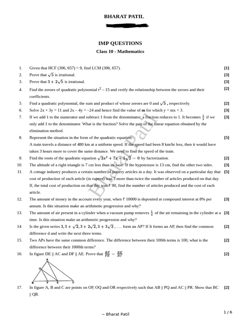 Maths IMP Questions | PDF | Circle | Sphere
