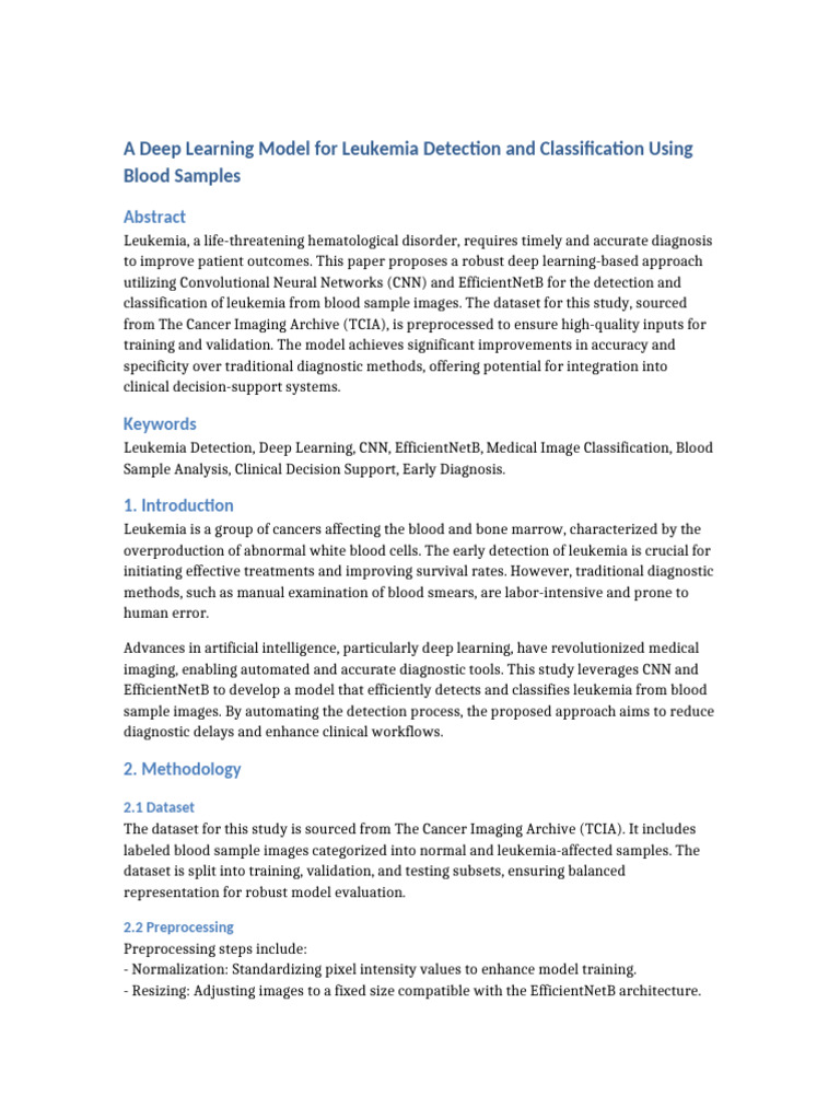 Extended Leukemia Detection Conference Paper | PDF | Deep Learning ...