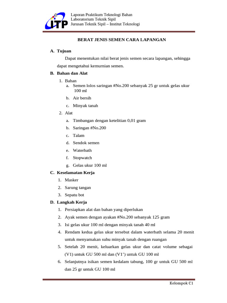 BJ_SEMEN_SECARA_LAPANGAN KC1 | PDF