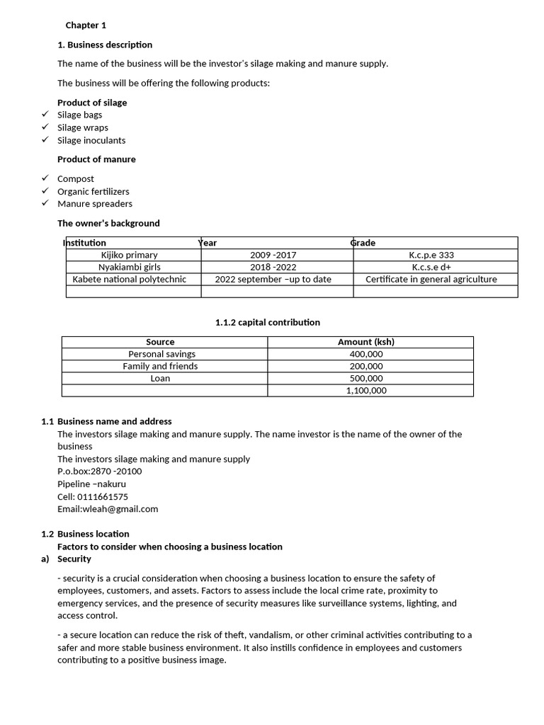 Silage and Manure Supply Business Plan | PDF | Pricing | Plant Nutrition