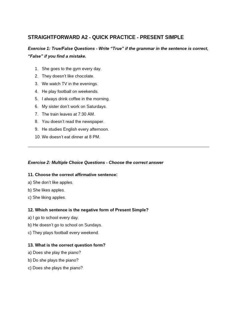 Negative Yes/No Questions Practice | PDF