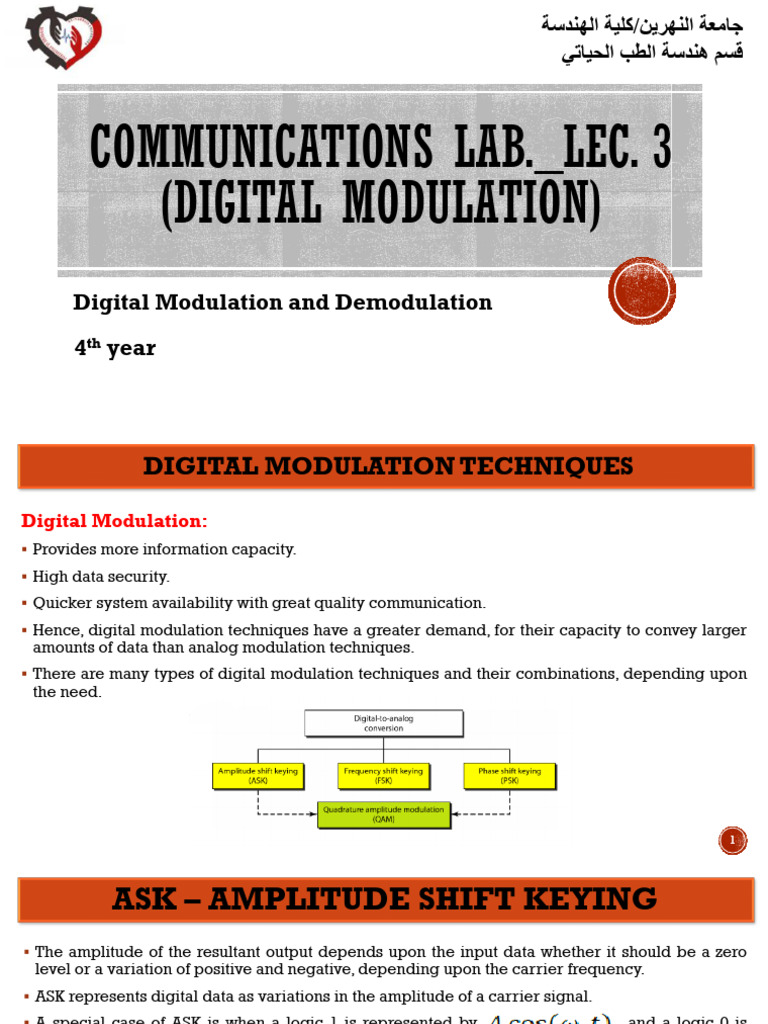 Communications Lab. - Lec. 5 | PDF | Modulation | Electronic Engineering