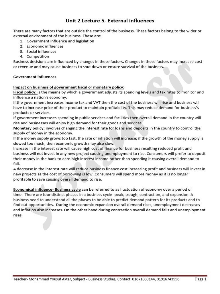 Lecture-5-External-Influences (1) | PDF | Labour Economics | Fiscal Policy Lecture-5-External-Influences (1) | PDF | Labour Economics | Fiscal Policy