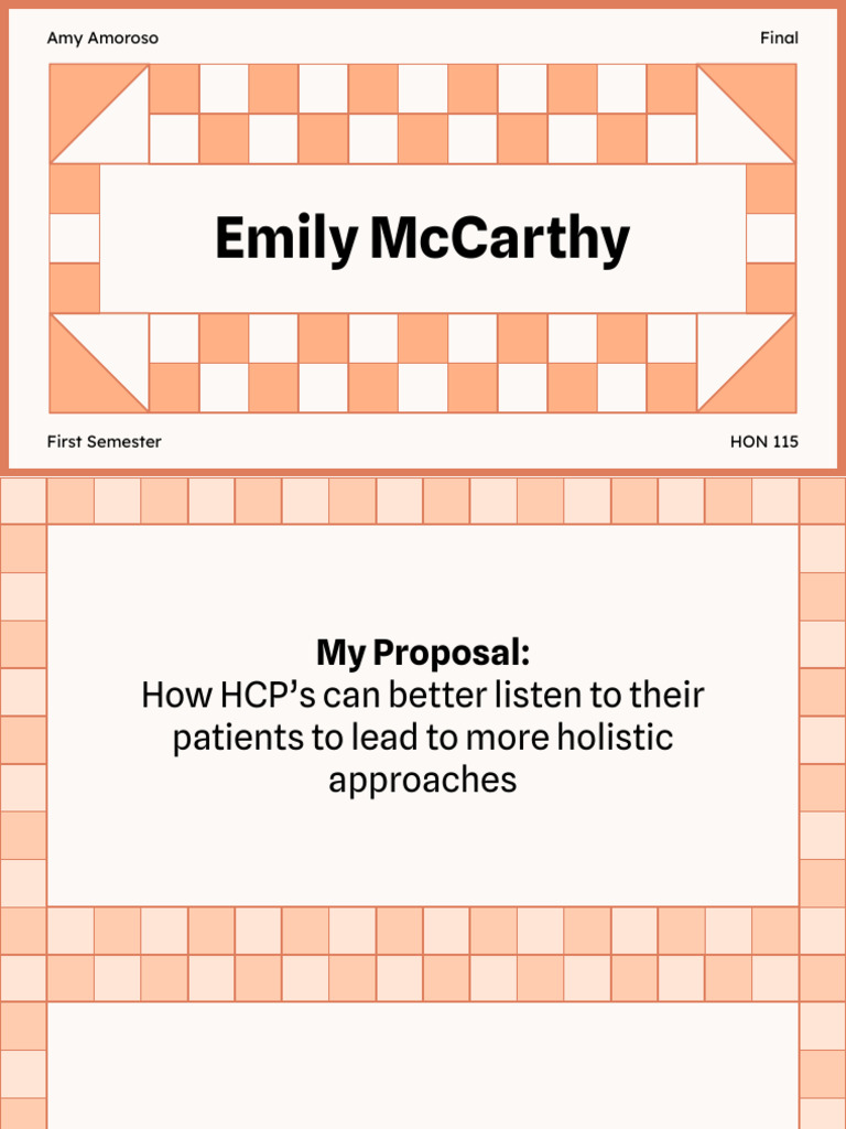 HON 115 Final Presentation- Emily McCarthy | PDF