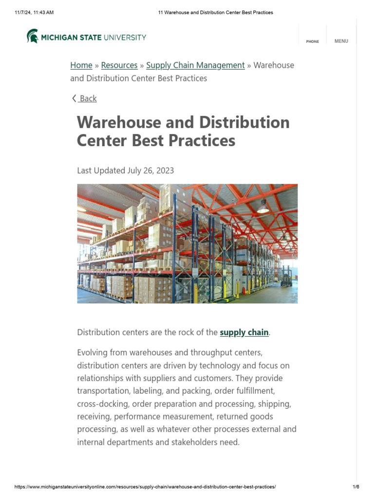 Warehouse & Distribution Best Practices | PDF | Warehouse | Supply Chain