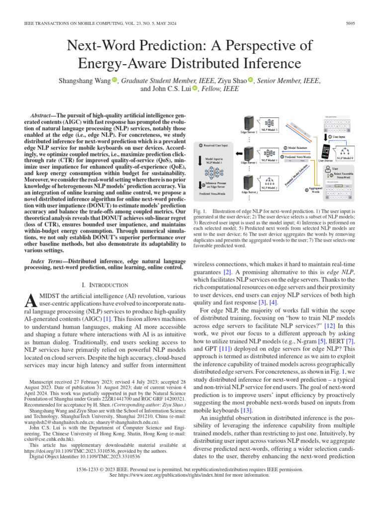 Next Word Prediction A Perspective Of Energy Aware Distributed