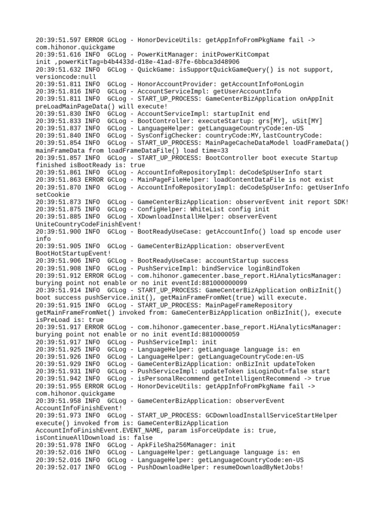GameCenter Startup and Errors Log | PDF | Internet Architecture ...
