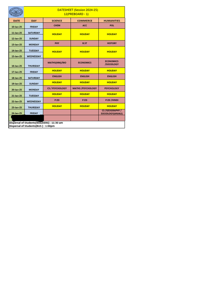 Preboard - 1 (Jan - 2025) | PDF