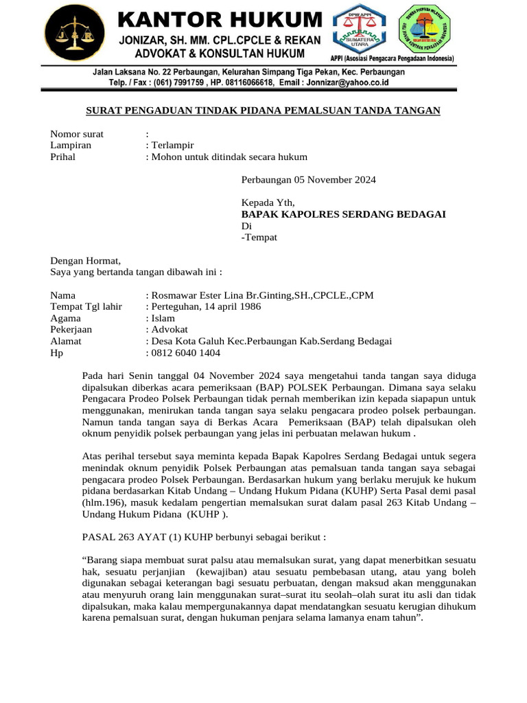 Dumas Pemalsuan Tanda Tangan | PDF