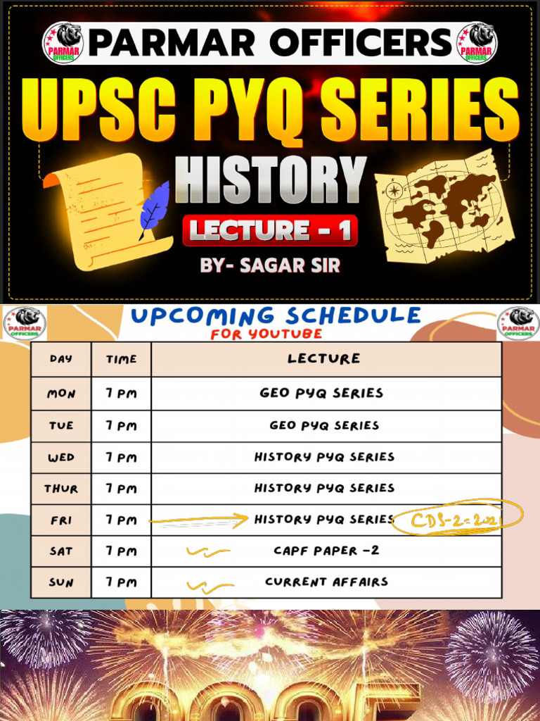 UPSC History PYQ Series Lecture 1 | PDF