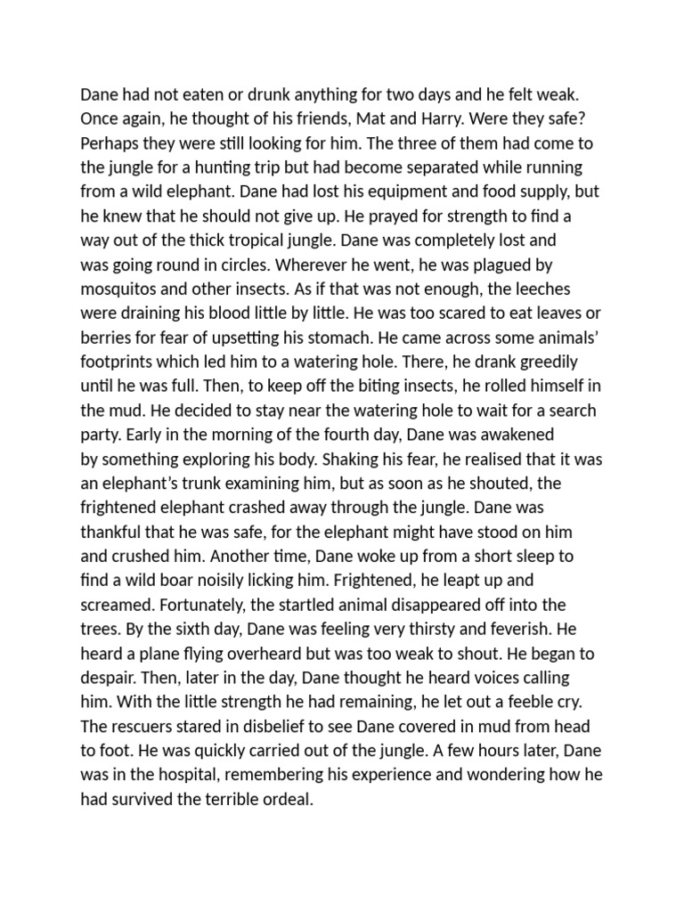 Dane Had Not Eaten or Drunk | PDF