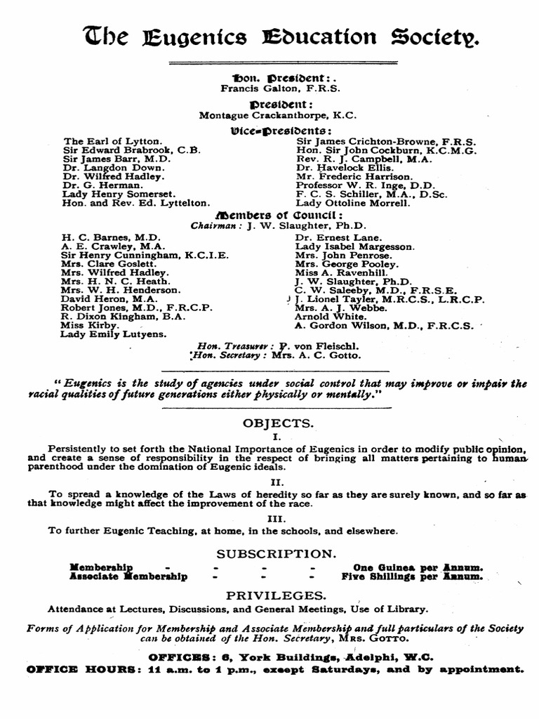 Front Page Eugenics Review 1909 | PDF | Eugenics