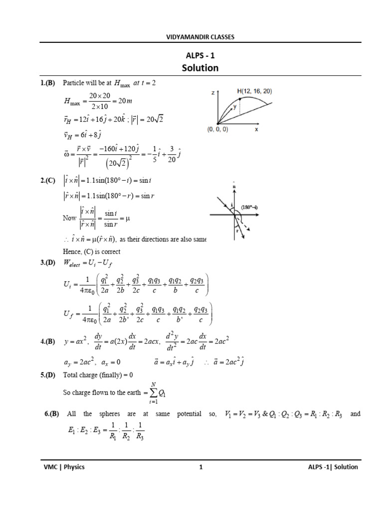 Physics ALPS Solution | PDF | Electric Field | Electrostatics