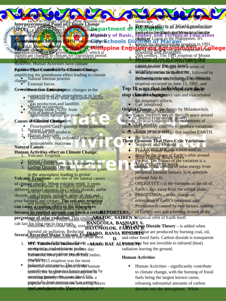 Handouts. | PDF | Climate Change | Greenhouse Gas