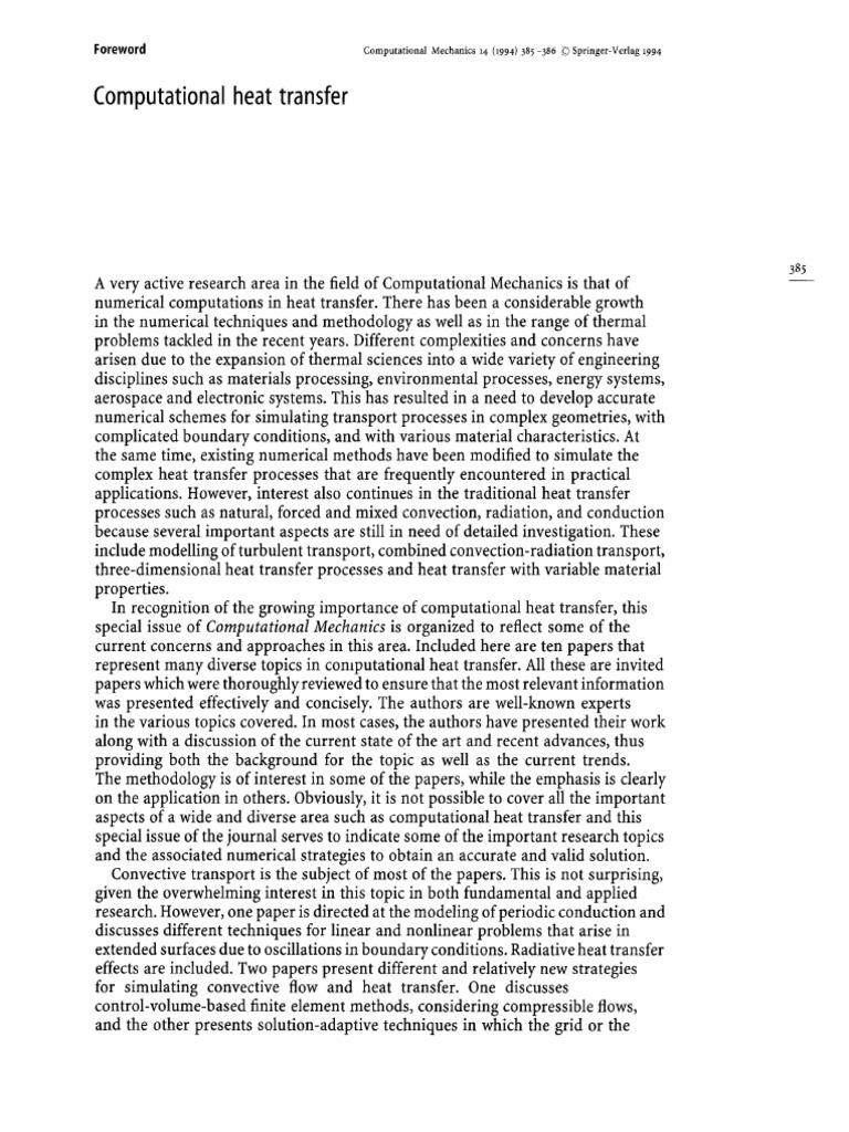 Computational Heat Transfer | PDF | Heat Transfer | Fluid Dynamics