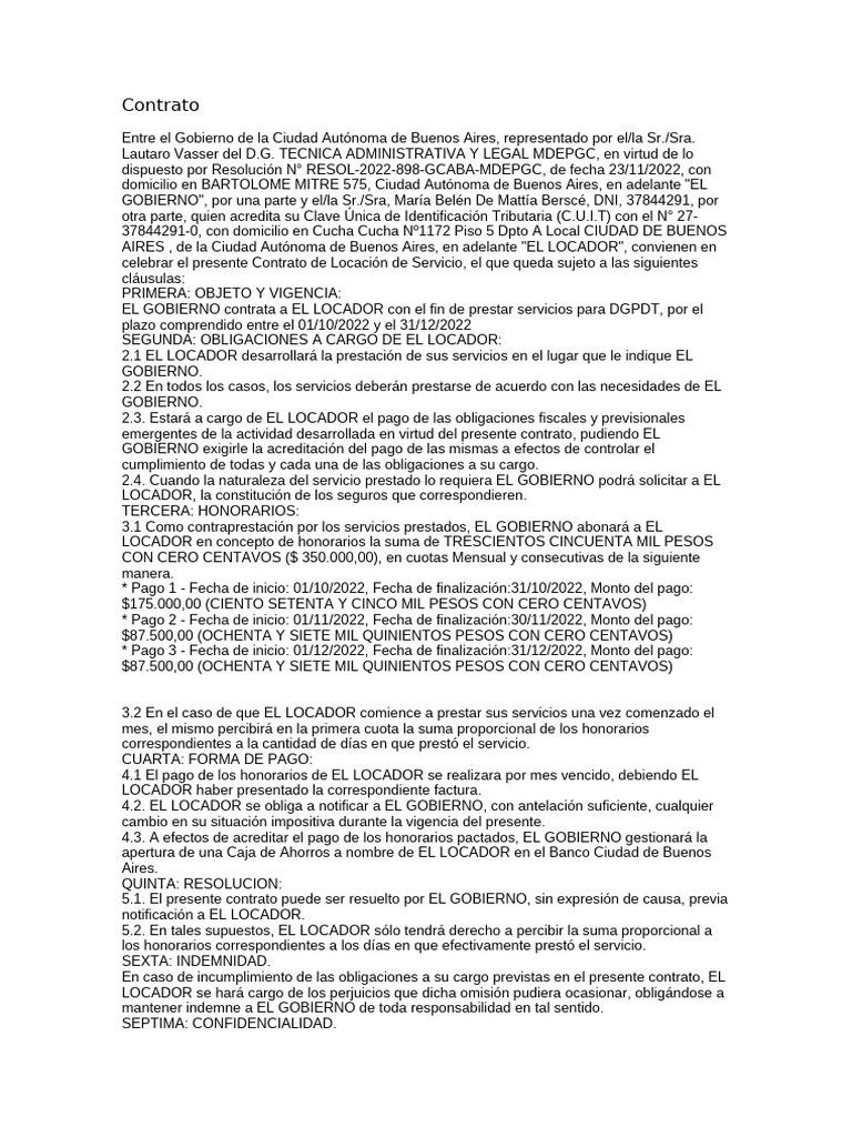 Contrato Gobierno | PDF | Derecho privado | Derecho civil (sistema legal)