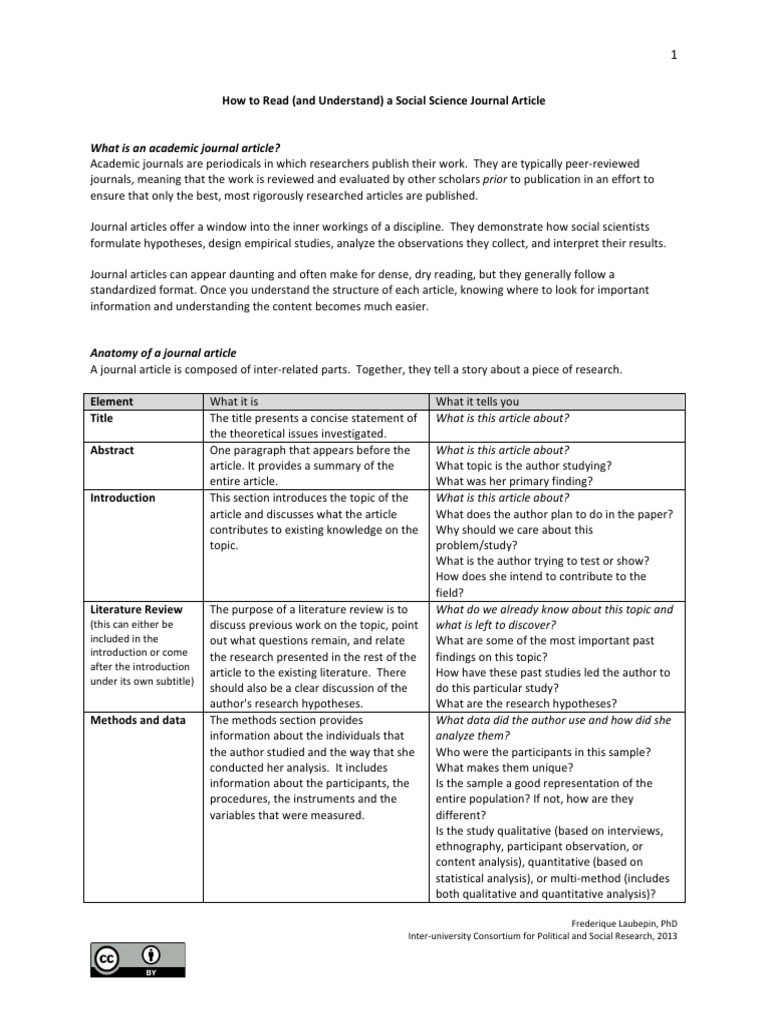 Understanding Social Science Articles | PDF | Qualitative Research ...