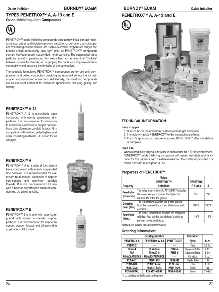 PENETROX A - A13 - E - Technical Specs Detail | PDF | Electrical ...