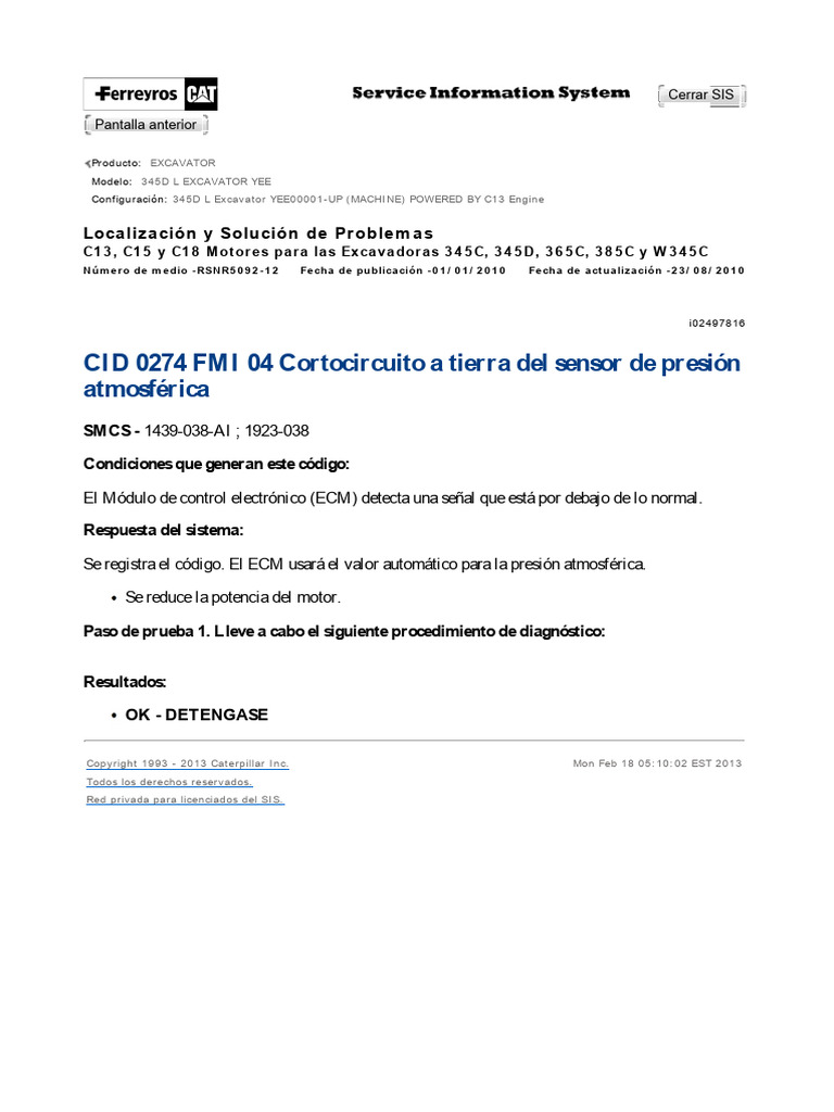 CID 274 FMI4 | PDF