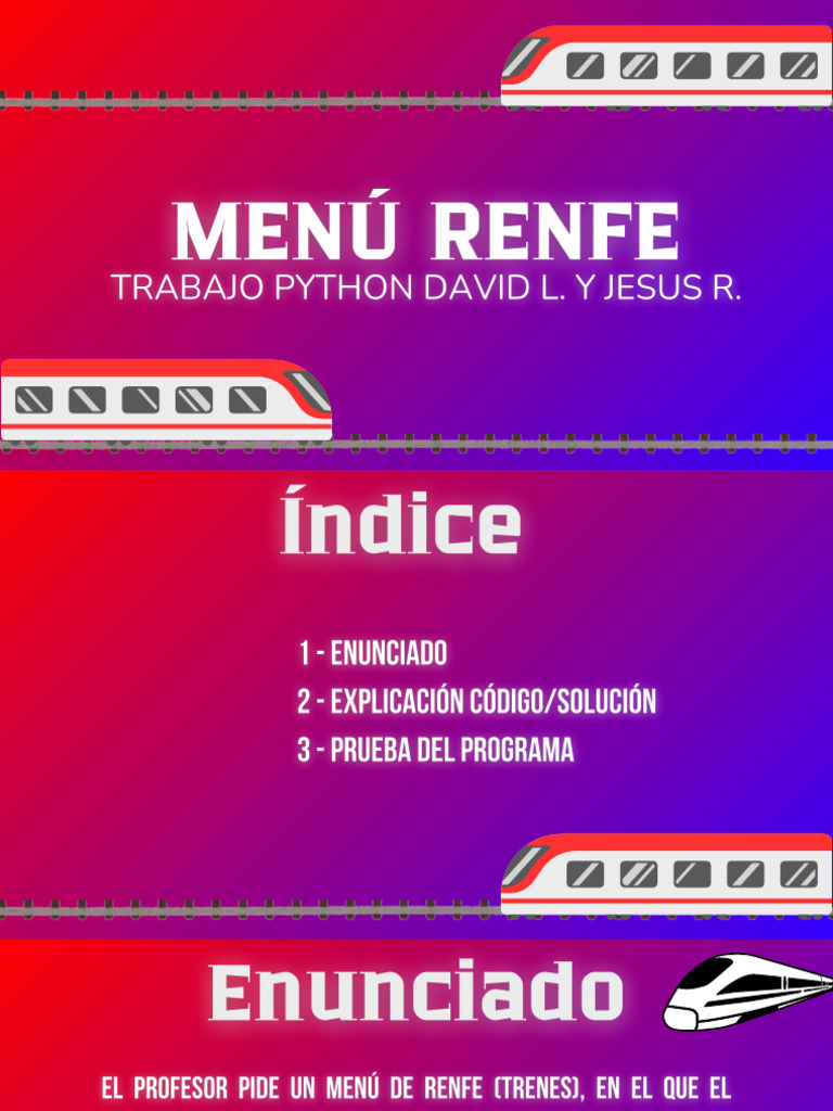 Menú Renfe | PDF