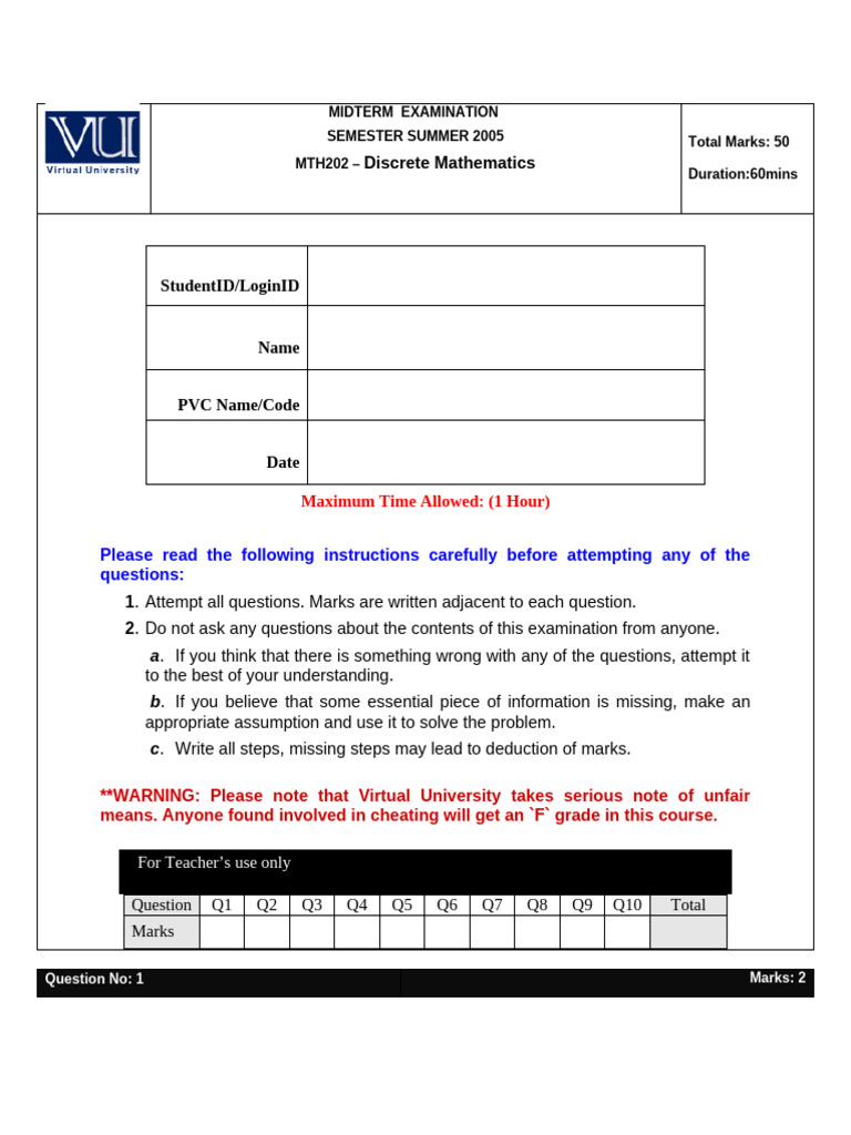 Solution Mid Paper (1) | PDF | Mathematical Logic | Logic