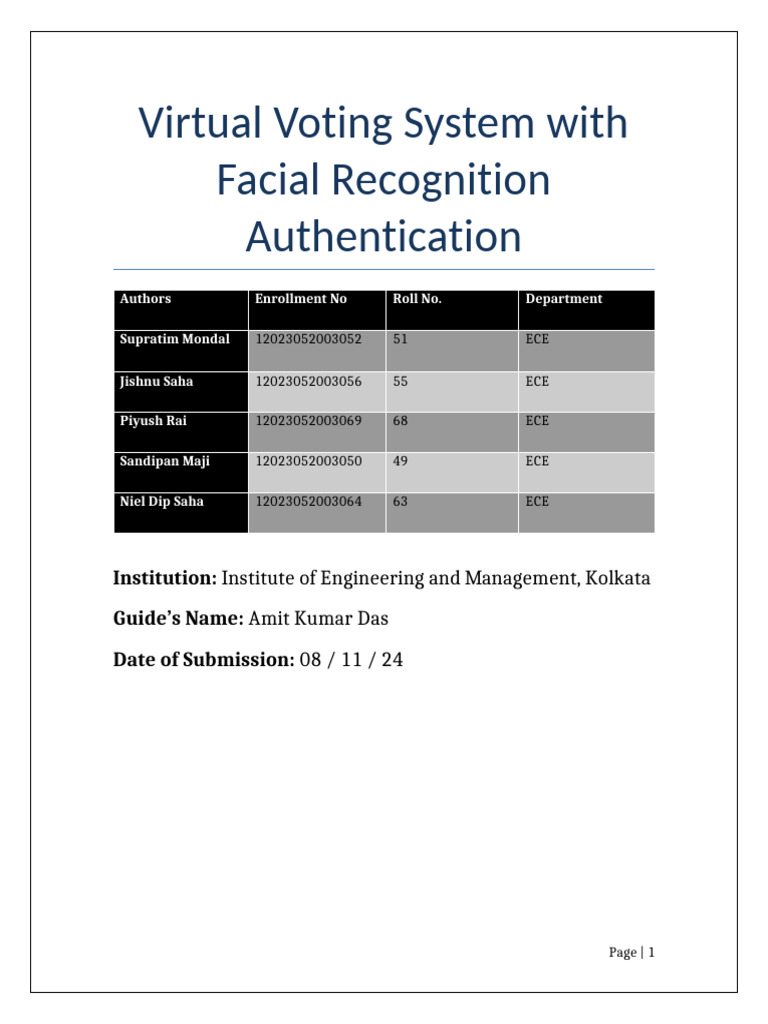 Virtual - Voting - Report Final | PDF | Computer Security | Security