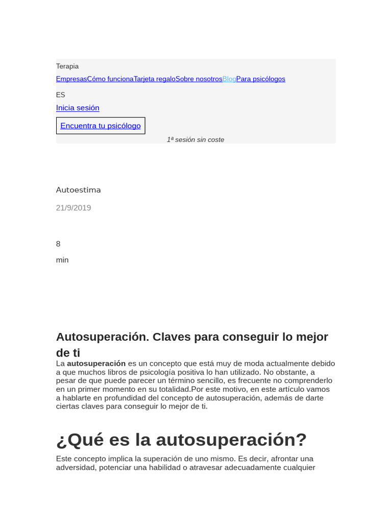 Claves para la Autosuperación | PDF