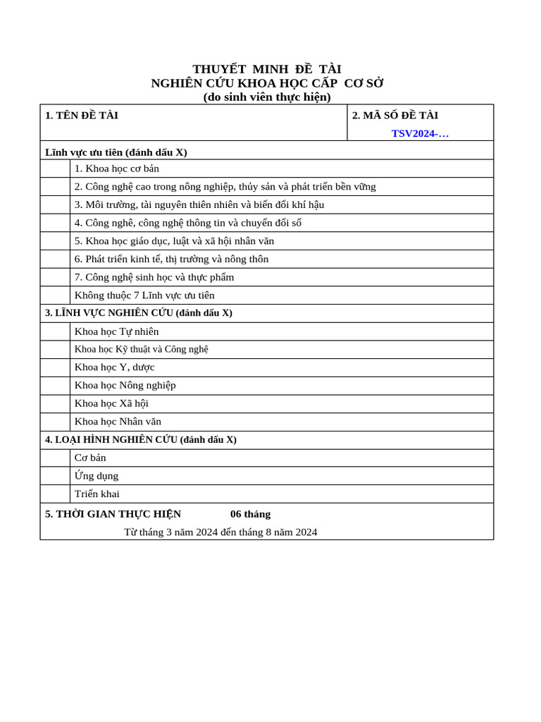03 Mu Thuyt Minh Ti NCKH SV 2024 | PDF