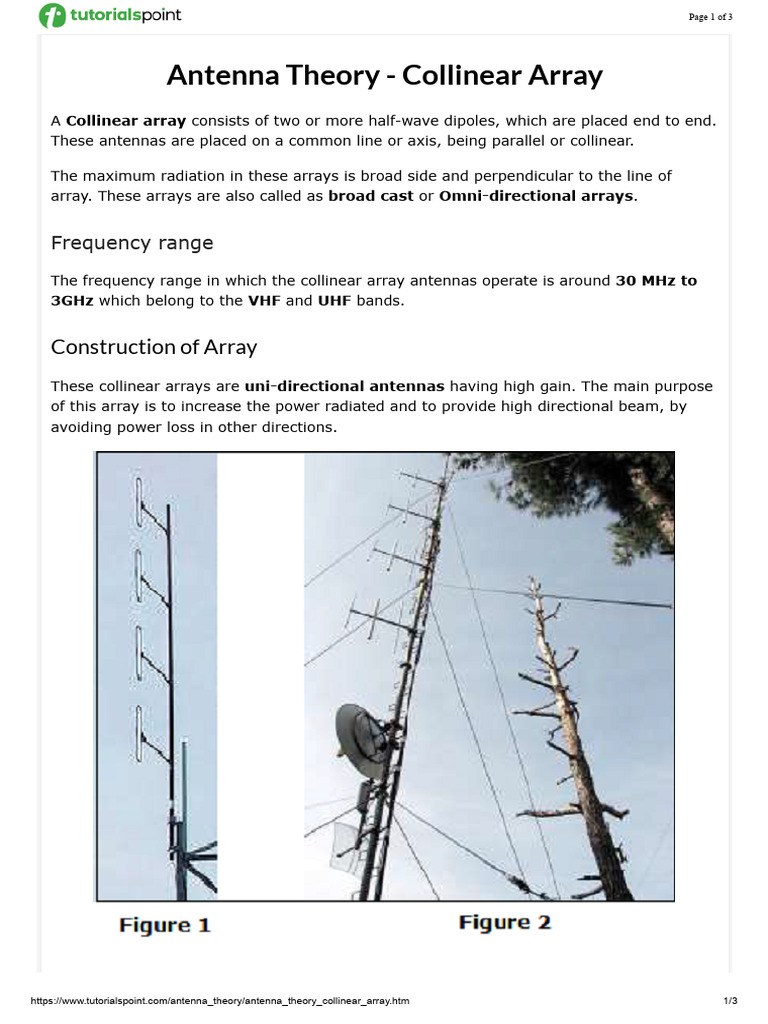 Antenna Theory - Collinear Array | PDF | Antenna (Radio) | Very High Frequency