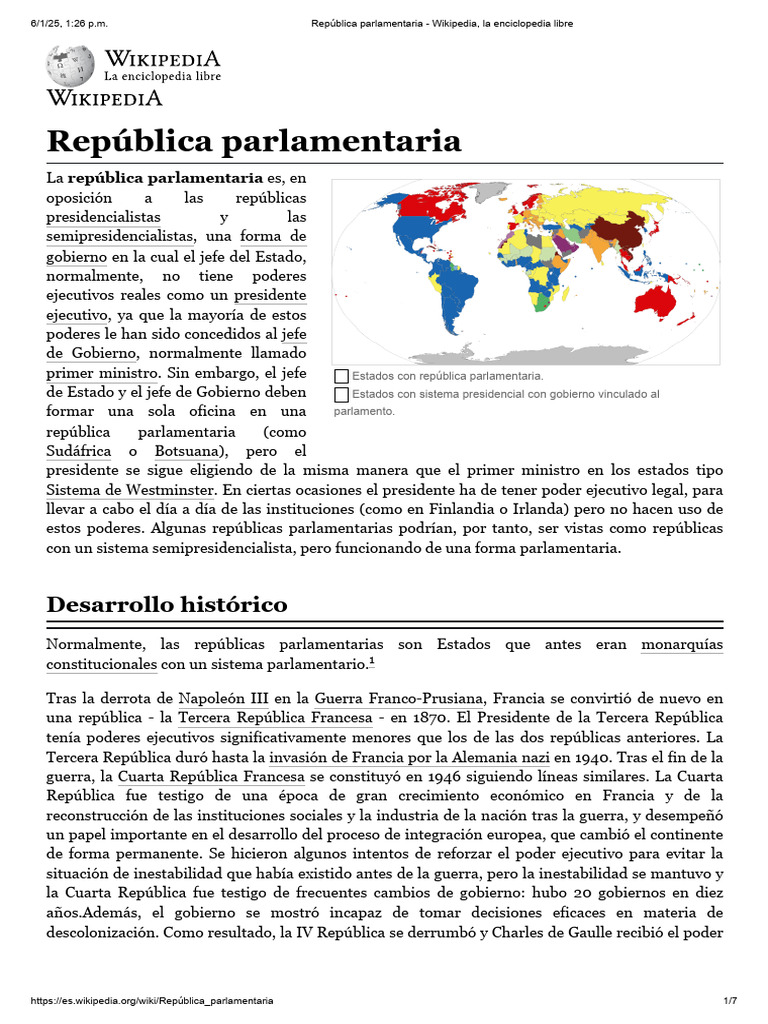 República Parlamentaria | PDF | República | Mancomunidad Británica de ...