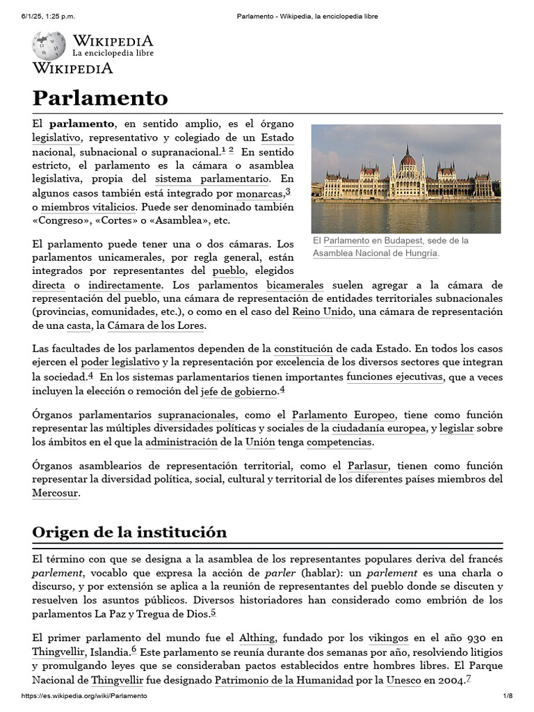 Parlamento | PDF | Parlamento | Ley Pública