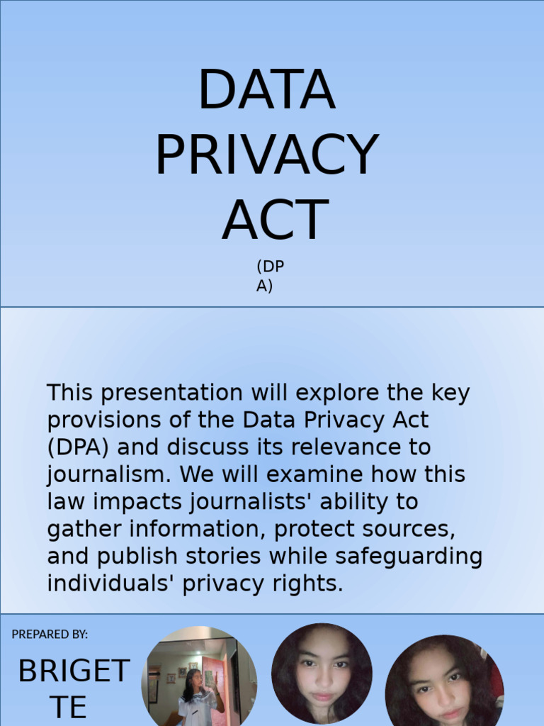 Pair 3 Data Privacy Act | PDF | Privacy | Accountability