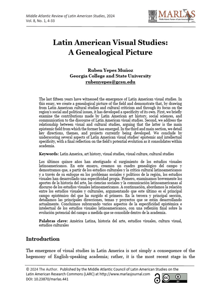 Latin Amercain Visual Studies | PDF | Cultural Studies | Liberal Arts ...