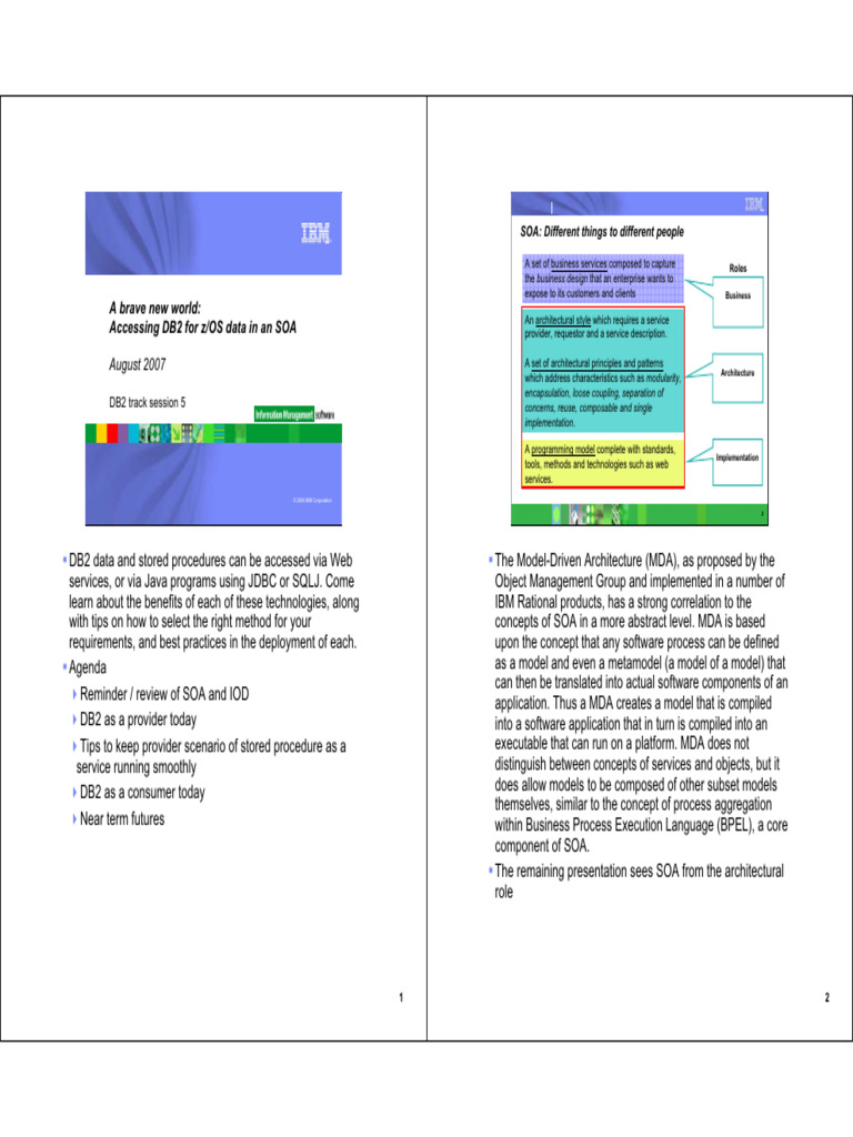 210_A_brave_new_world_Accessing_DB2_for_zOS_data_in_an_SOA | PDF | Ibm Db2 | Web Service