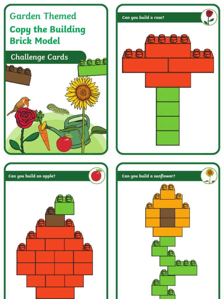 Garden-Themed Building Challenge Cards | PDF