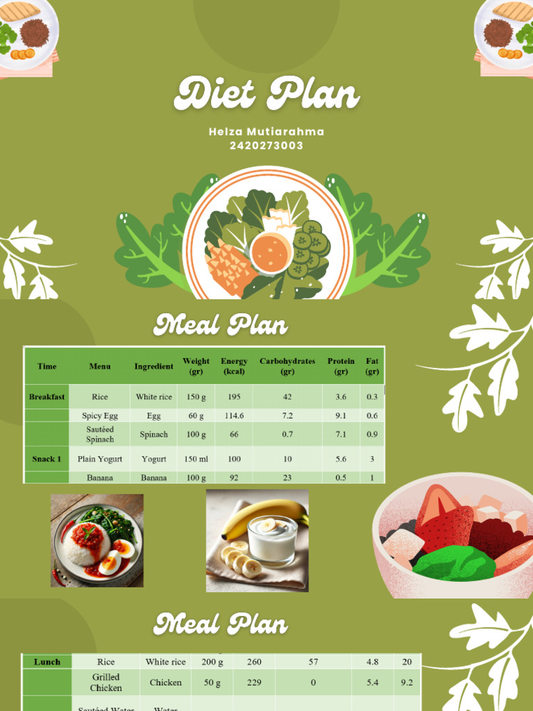 Green White Illustration Vegetables Healthy Balanced Diet Presentation | PDF