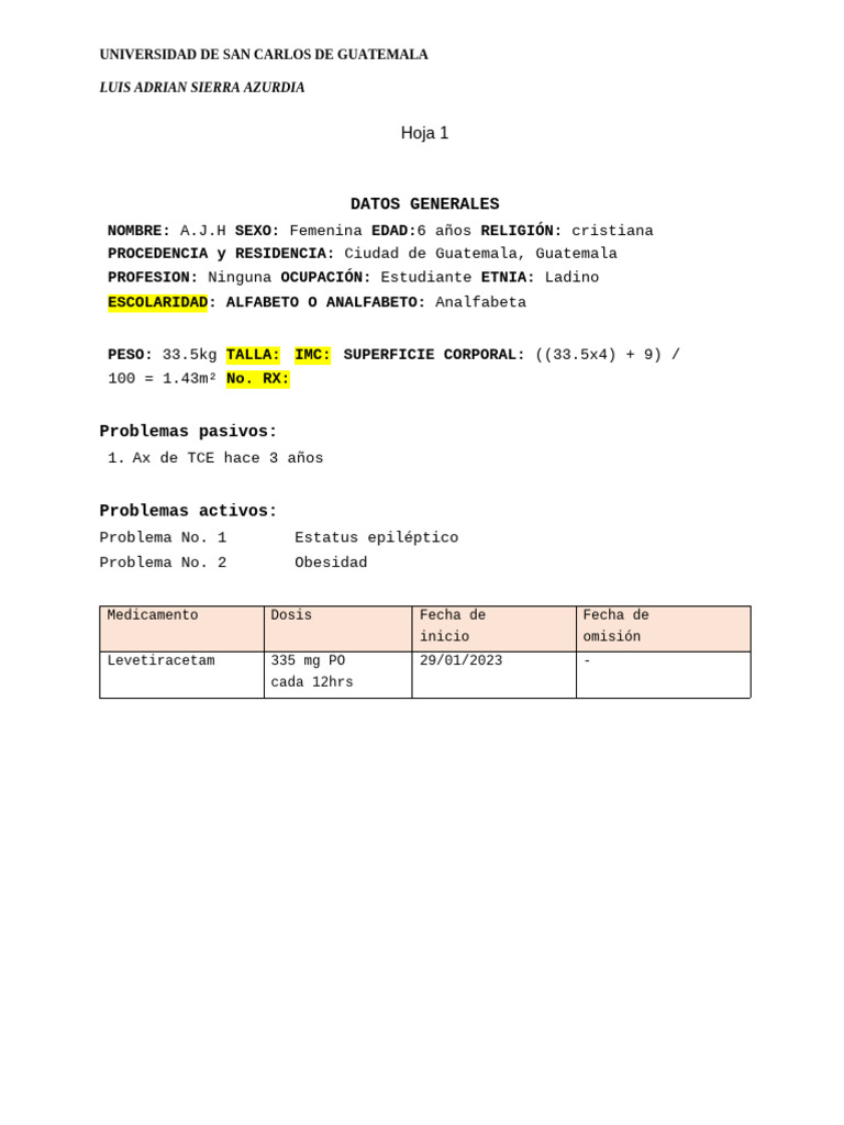 CC1 | PDF | Síndrome metabólico | Epilepsia