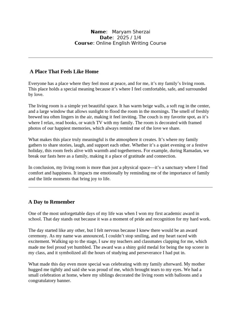 Essay Assignment - Maryam Sherzai | PDF