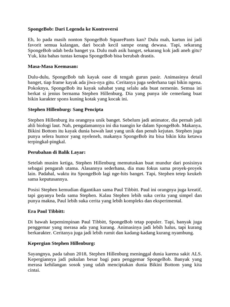 SPONGEBOB JADI JELEK | PDF