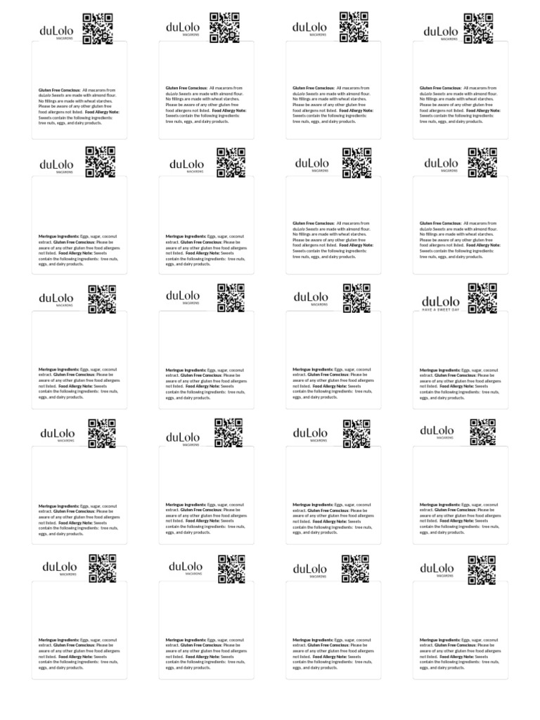 Square shiny labels | PDF | Food Allergy | Macaron