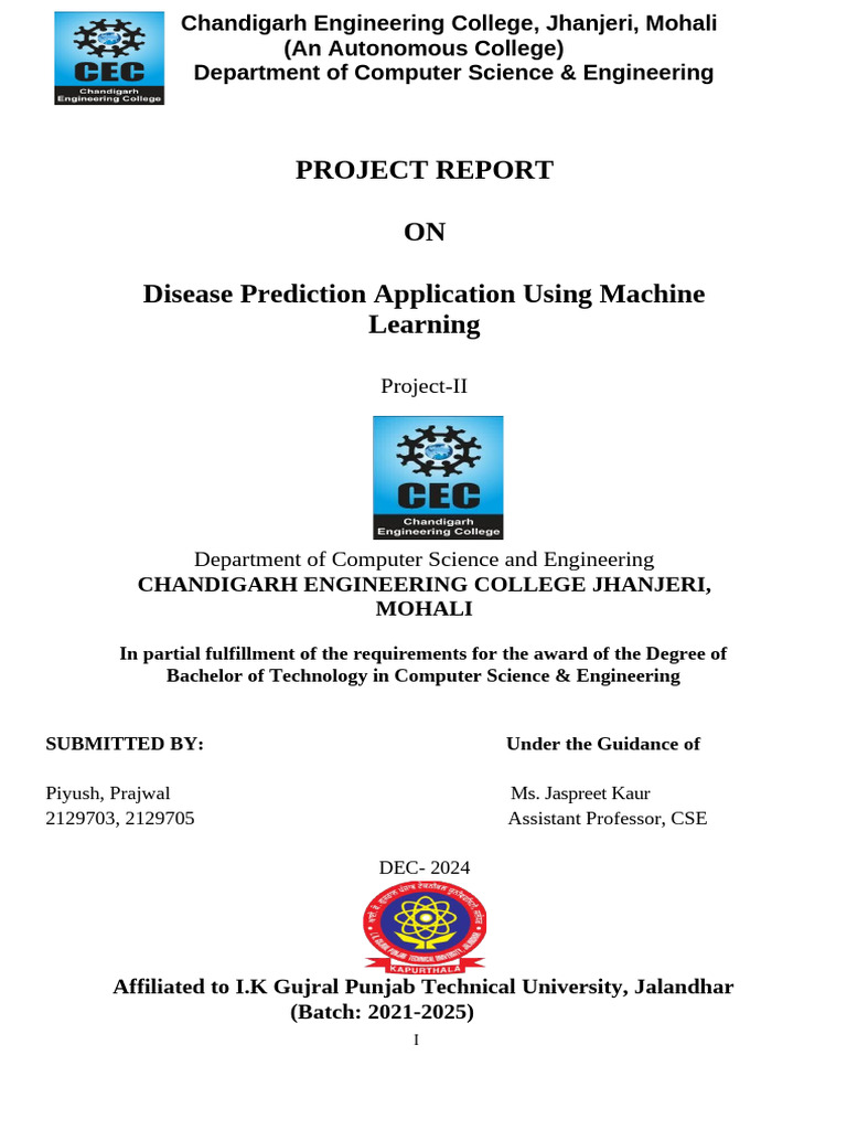 Disese Prediction Final-1 | PDF | Logistic Regression | Regression Analysis
