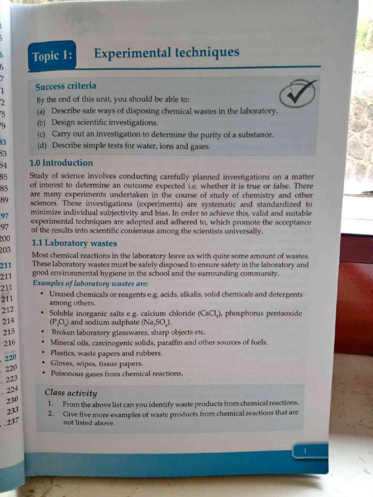CHEMISTRY-Topic 1 Experimental Techniques | PDF