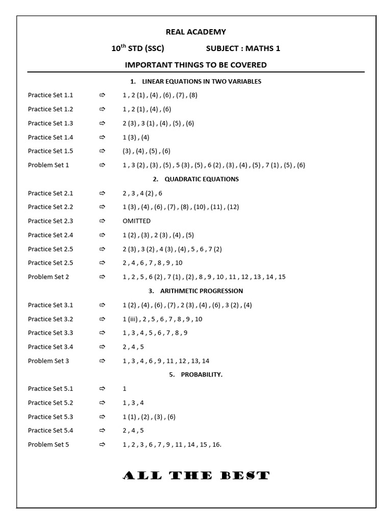 SSC Maths-1 Important 2 | PDF