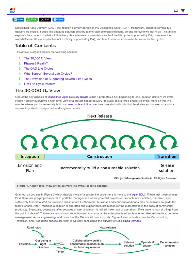 Full Delivery Life Cycles - Disciplined Agile (DA) | PDF | Agile ...