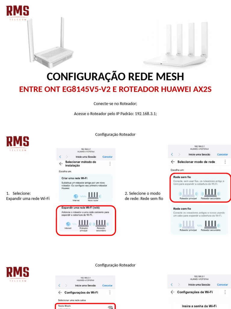 Configuração Rede Mesh - Ont e Ax2s | PDF
