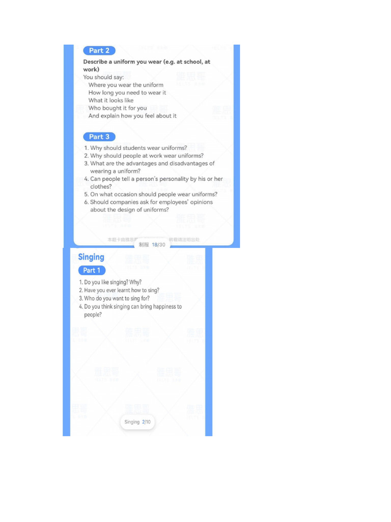 Topic 18 Part 1 Singing 18 Uniform | PDF | Singing