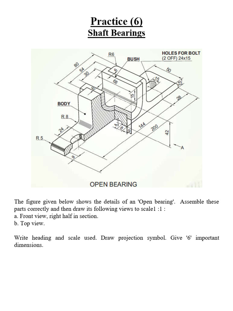 Exercise (1) For Machine Drawing | PDF